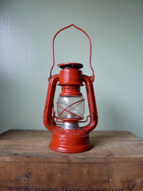 Vintage Red Winged Wheel Lantern No. 350 Made in Japan