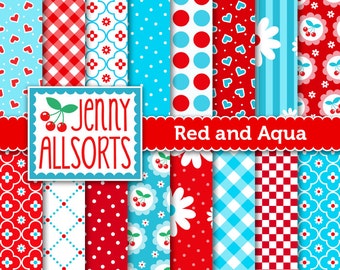 Shabby Chic Digital Paper Penelope Rose by JennyAllsortsDesign