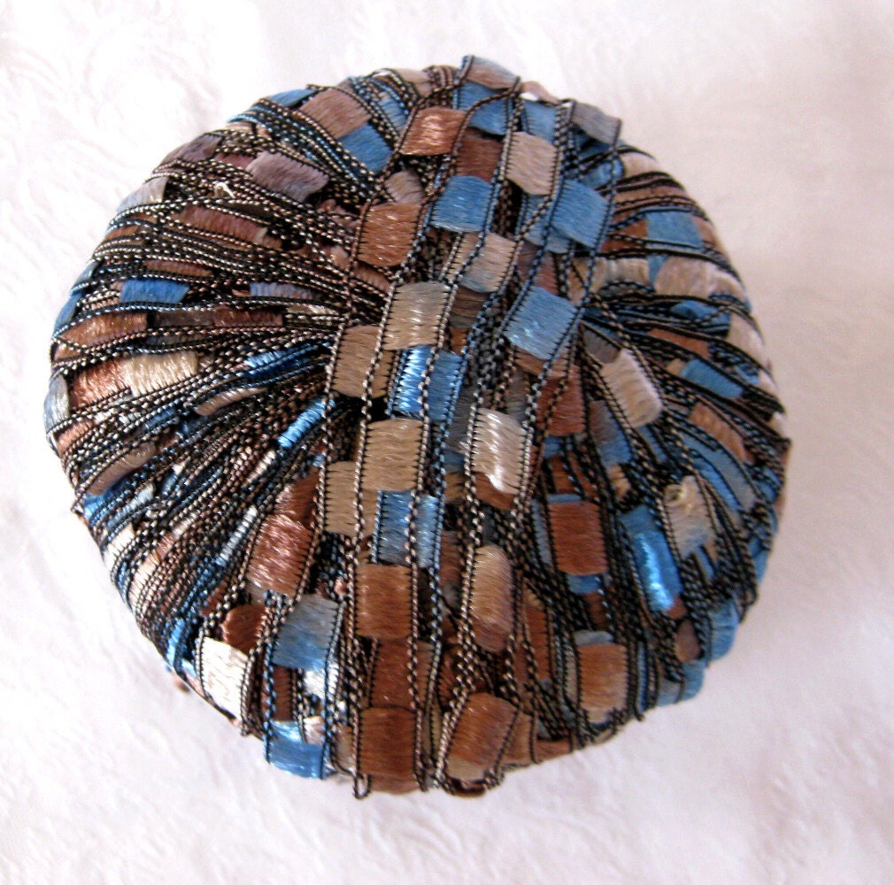 Berlini Ladder Ribbon Yarn Maxi trellis yarn blue by crochetgal