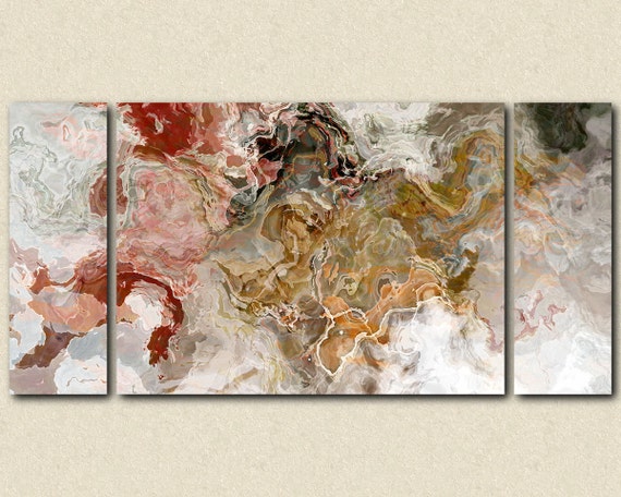 Oversize abstract expressionism stretched canvas print 30x60