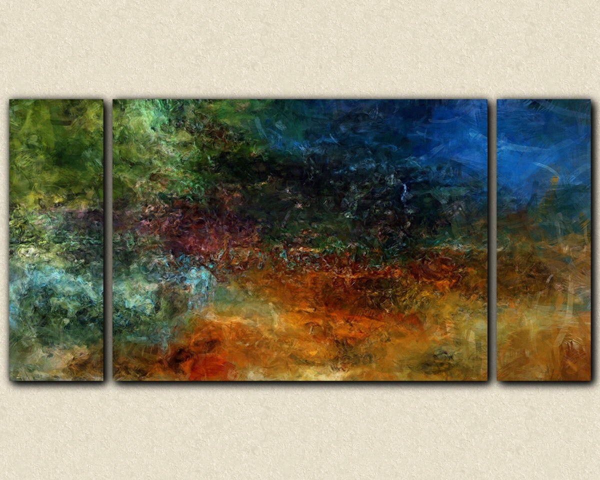 Large triptych art stretched canvas print 30x60 to 40x78