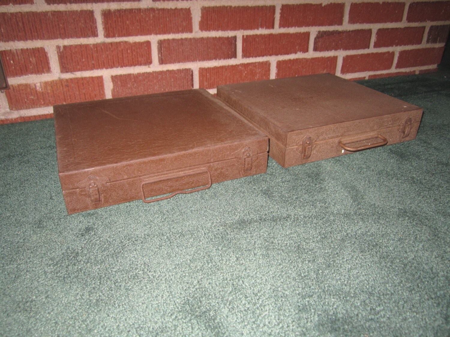 Vintage 1930s Pair of Metal Divided Storage Boxes Perfect for ...