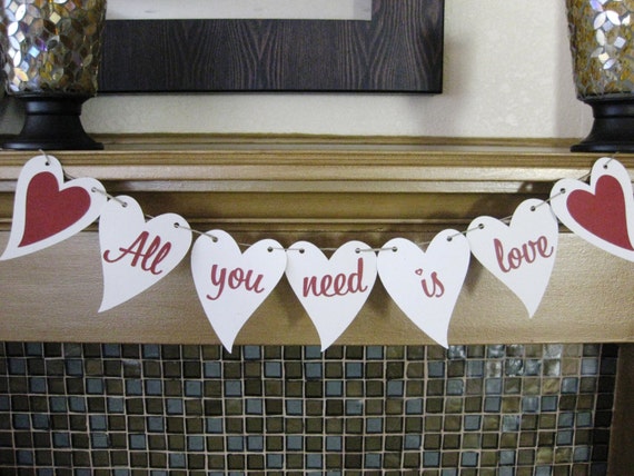 All You Need Is Love Banner Bunting Garland Eco-Friendly