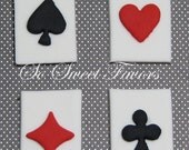 Items similar to Fondant edible cupcake toppers - Casino playing cards ...