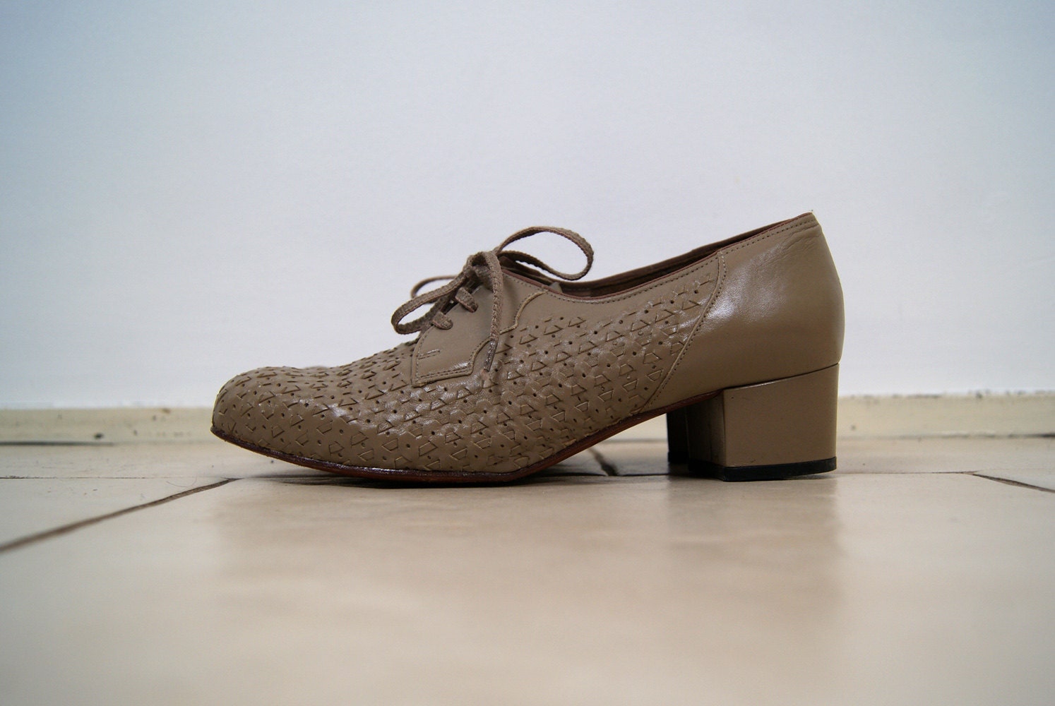 woven leather chunky heel brogues // sz 7.5 – Haute Juice