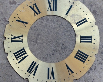 Large Vintage Clock Dial -- brass