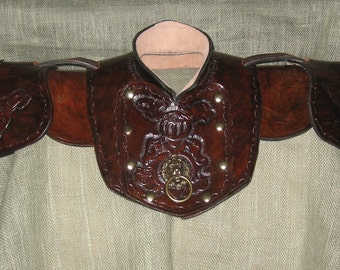 Leather gorget | Etsy