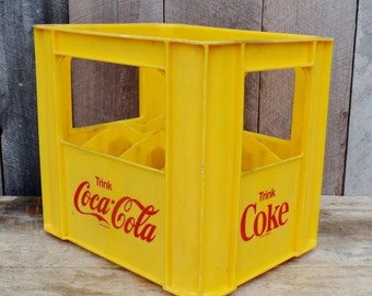 Coca Cola Crate German Yellow Plastic Shop Carry Crate for Glass ...