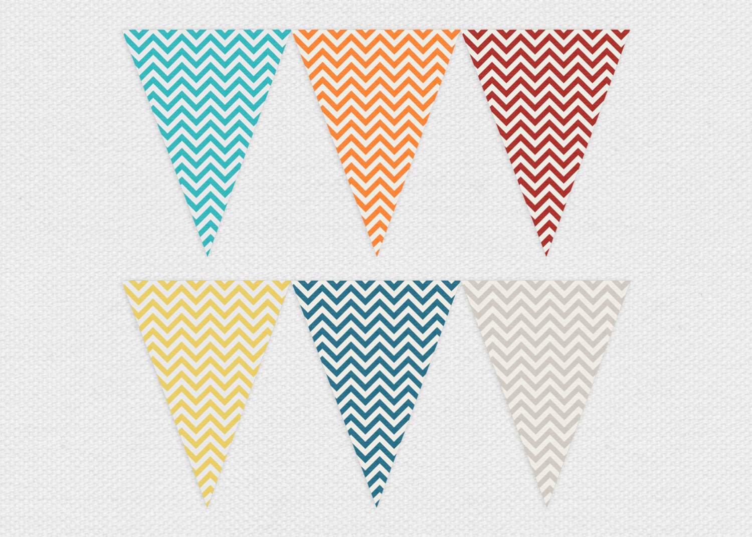 Printable Chevron Pennant Banner Red by tertipesdesignstudio