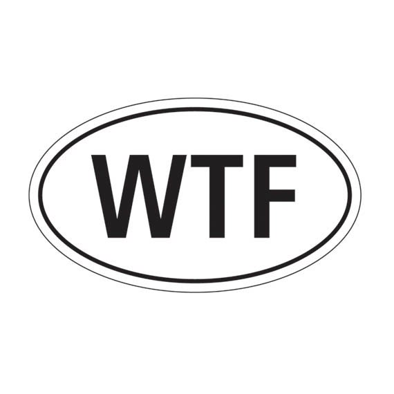 WTF vinyl sticker