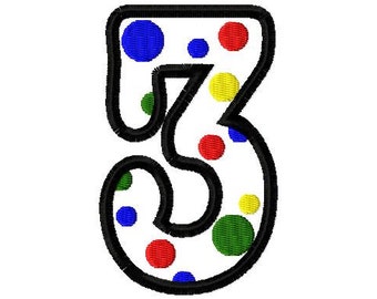 Chunk Block Applique Numbers 4567