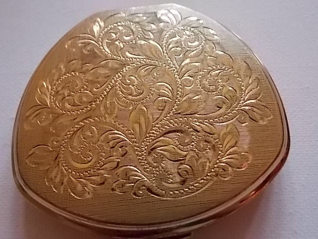 Stratton Engraved Gold Vintage Compact SALE