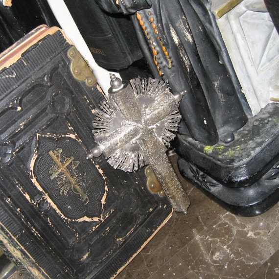 Vintage Sterling Silver Cross 1800's by BlackDogMarket on Etsy