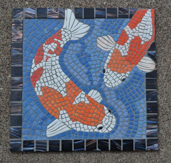 Items similar to Koi Mosaic Meditation Stone on Etsy