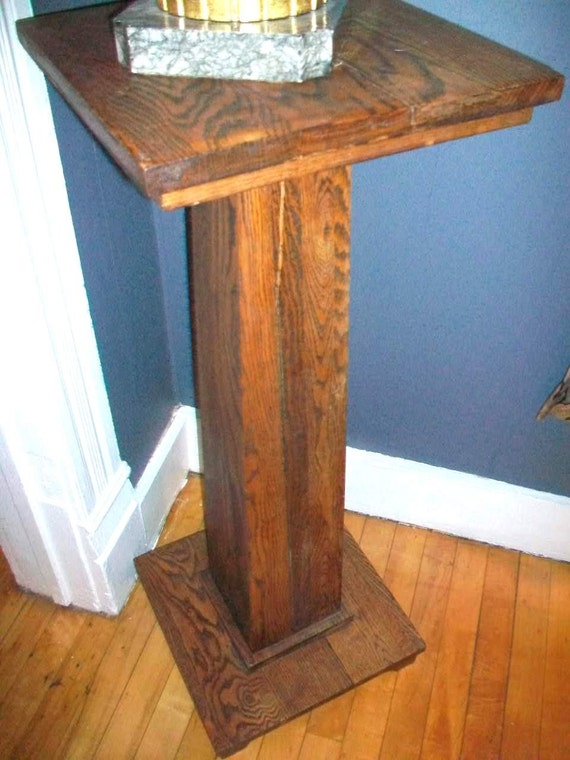 Antique Fern Stand Oak Pedestal Plant Stand