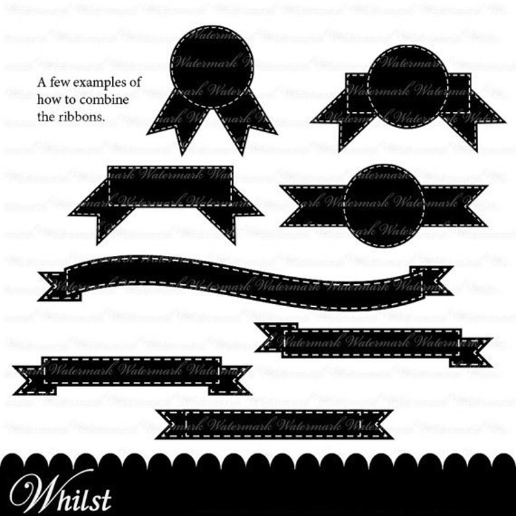 Digital ribbon clip art clipart Black and by WhilstDigitalStash