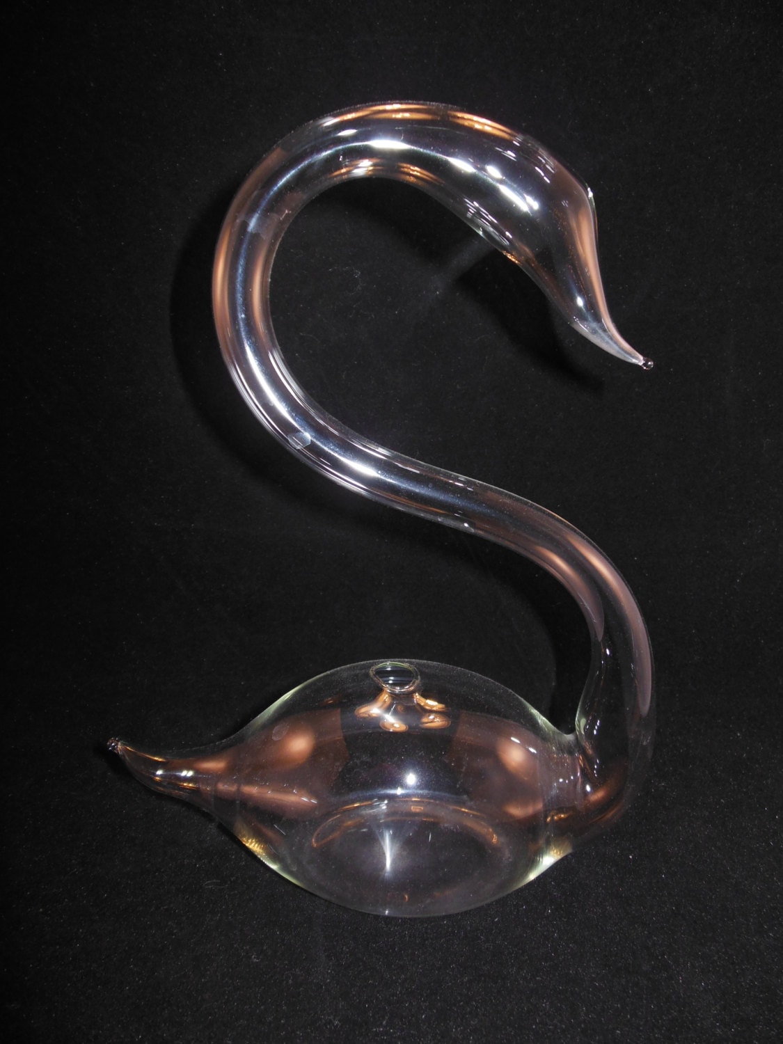 Swan Barometer Clear Glass Bird by ellesh71 on Etsy