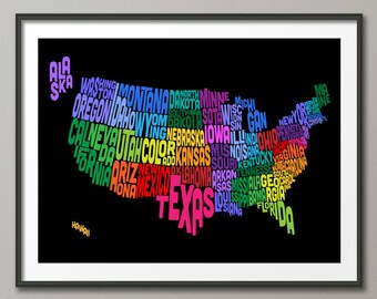 Typography Map of Africa Map Text Art Print 106 by artPause