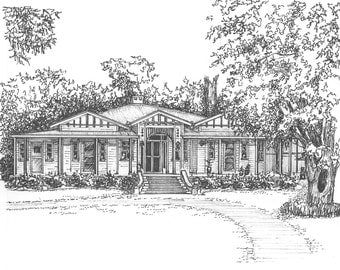 Home drawn in Ink Fraternity house Sorority house