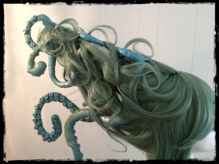 Steampunk Wig Sea Witch Custom Wig with Octopus by monkeythumbs