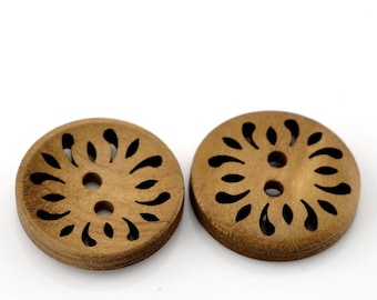 Natural wood buttons | Etsy