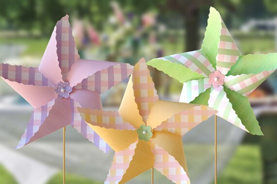 Items similar to Pinwheels in Pink Combination Gingham : Printable on Etsy