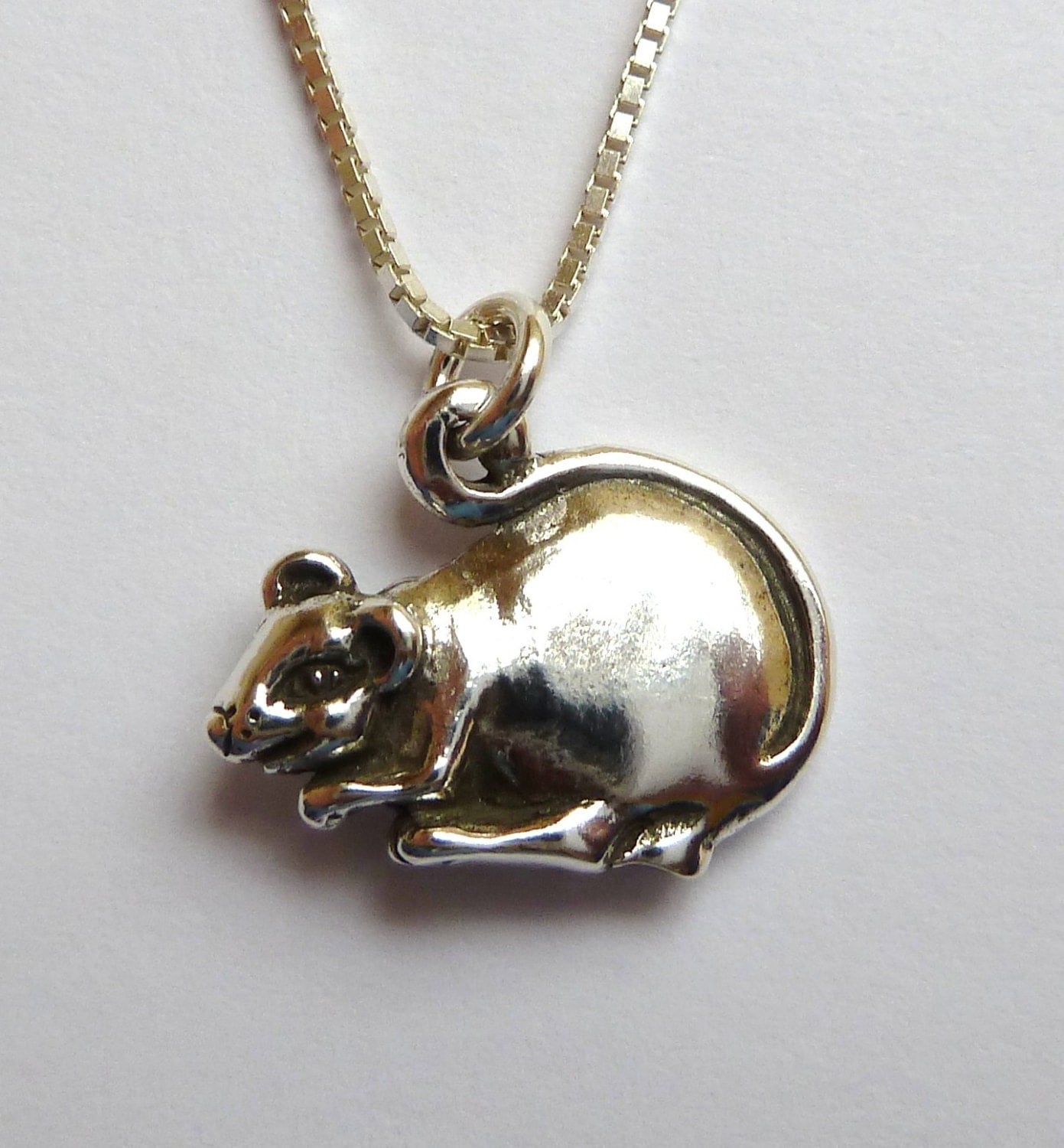 Sterling Silver Rat Necklace