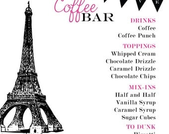 Paris menu | Etsy