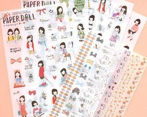 Popular items for paper doll stickers on Etsy