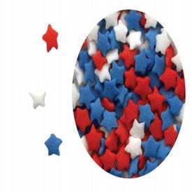 Mini RedWhite and Blue Star Sprinkles-Mini shaped Red White