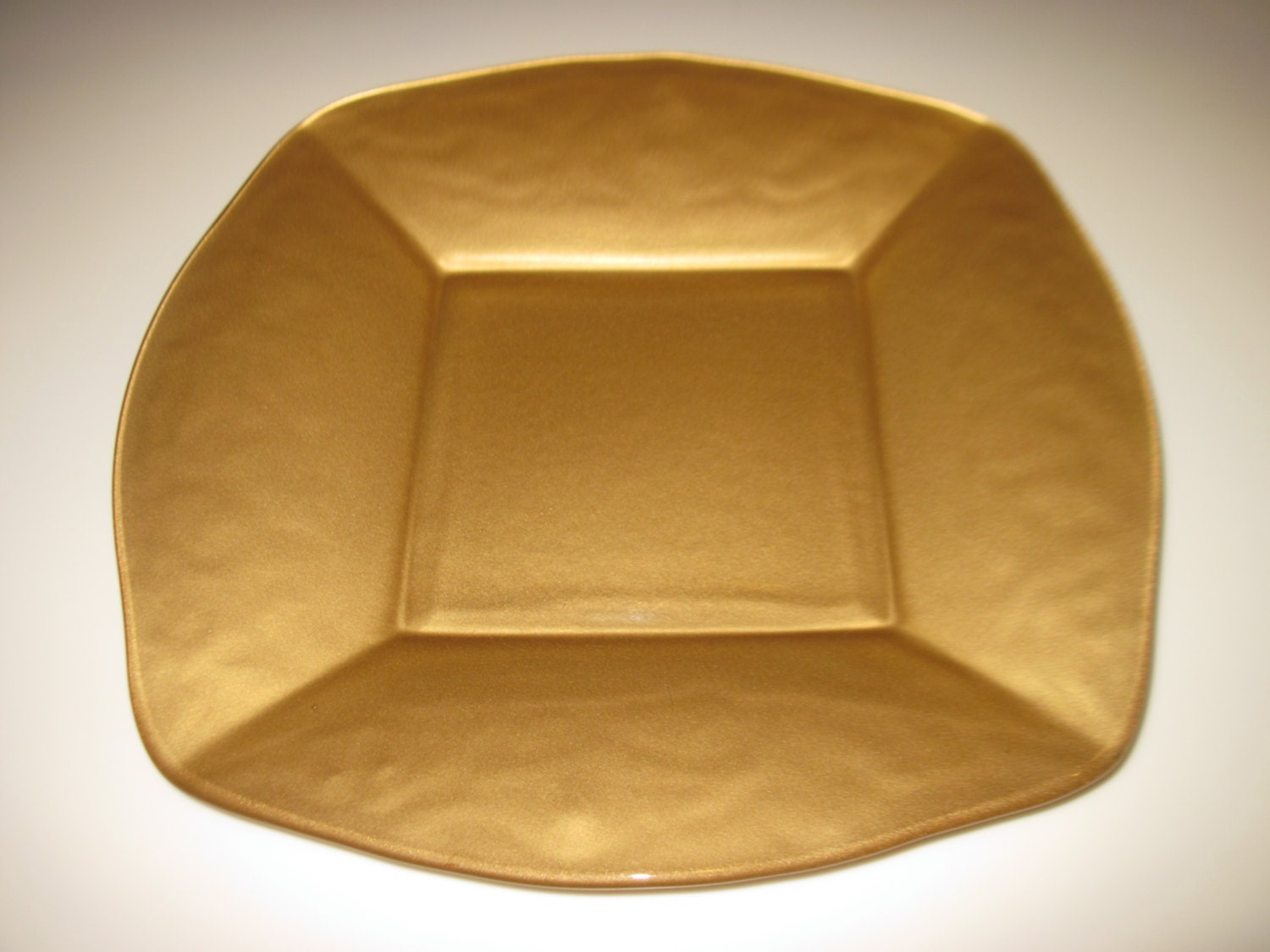 Vintage 1980s Large Serving Metallic Gold Platter – Hand Painted ...