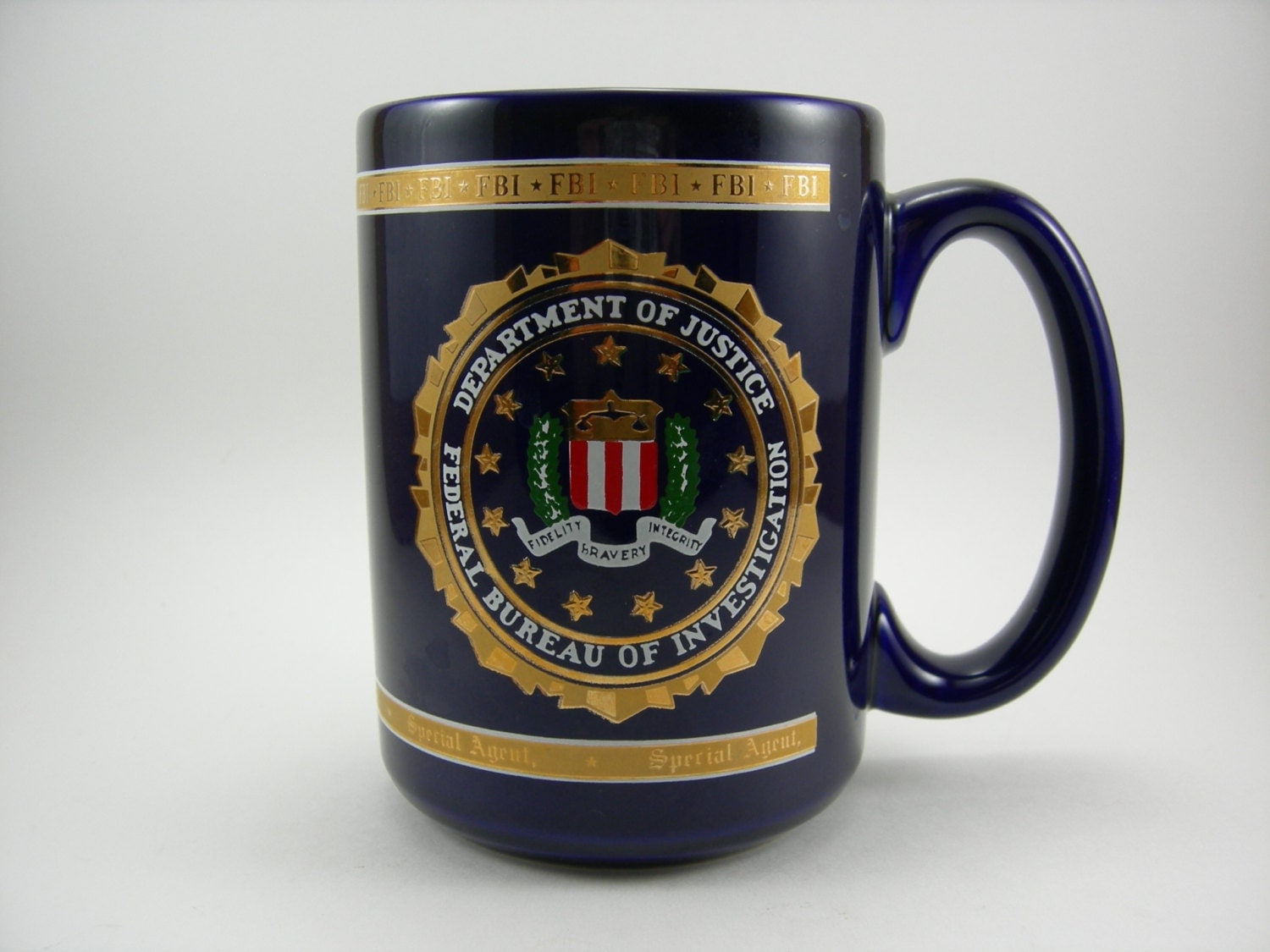Official FBI Special Agent Mug Cobalt Blue with 22Kt. Trim