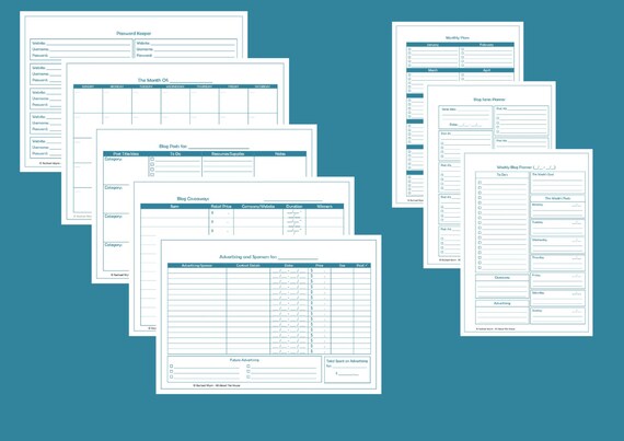 Blogging Printables Blog Management by AllAboutTheHouse on Etsy