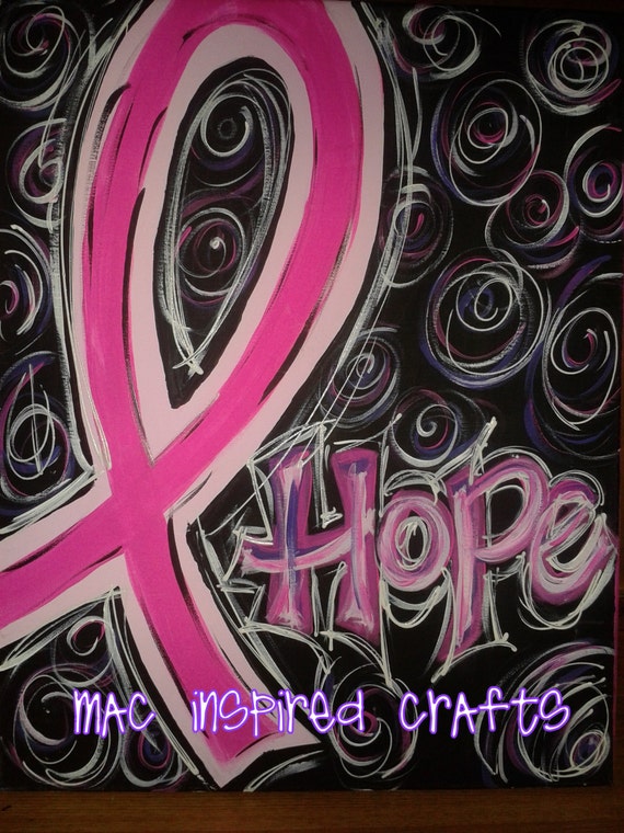 Items similar to Handpainted Cancer Awareness Ribbon Artwork on Etsy