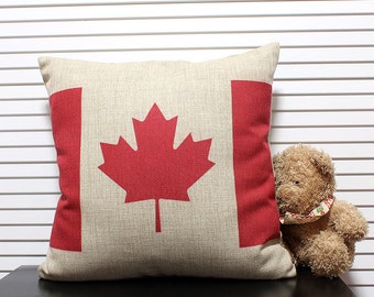 cotton linen Fabrics Decorative pillow pillow sham Canadian flag Pillow ...