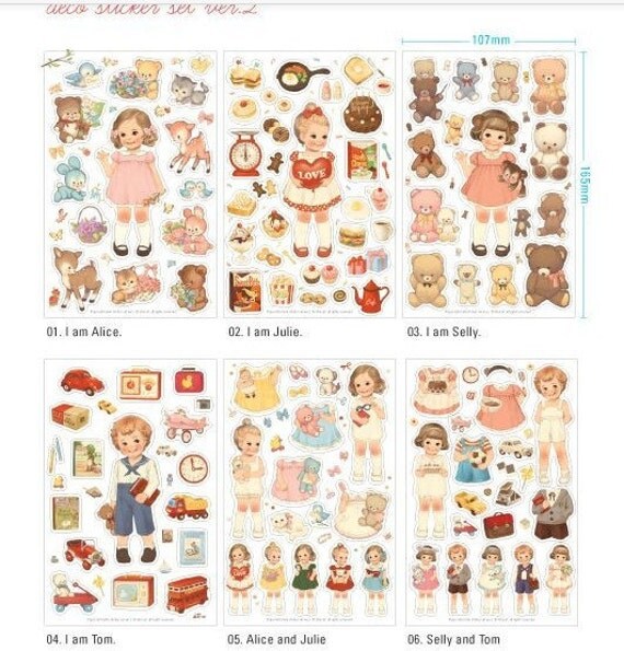 vintage pds as stickers | Paper dolls, Deco sticker set, Deco sticker