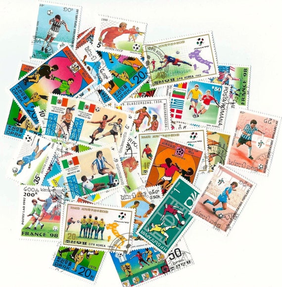 12 Postage Football Stamps soccer stamps Scrapbooking