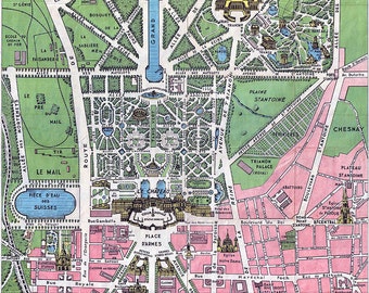 Paris monuments map | Etsy