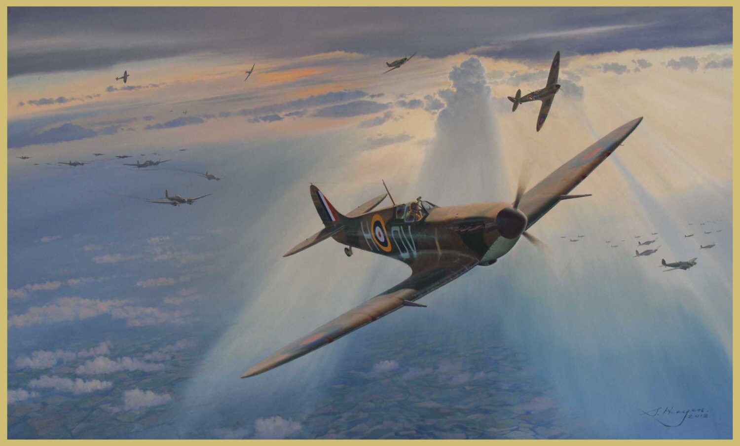 Original Aviation Art: Spitfire Mk 1B 'In the Hands of a Master' | eBay