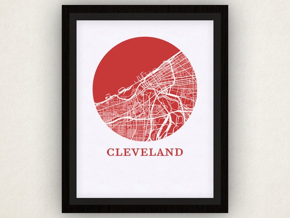 Cleveland Map Print City Map Poster by OMaps on Etsy