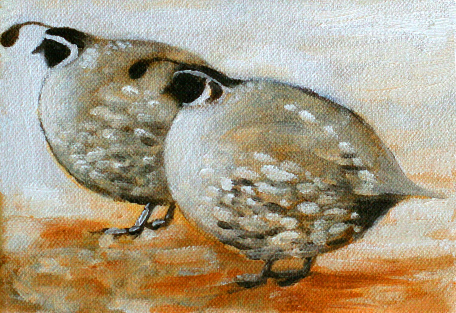Quail Art Print two quail painting
