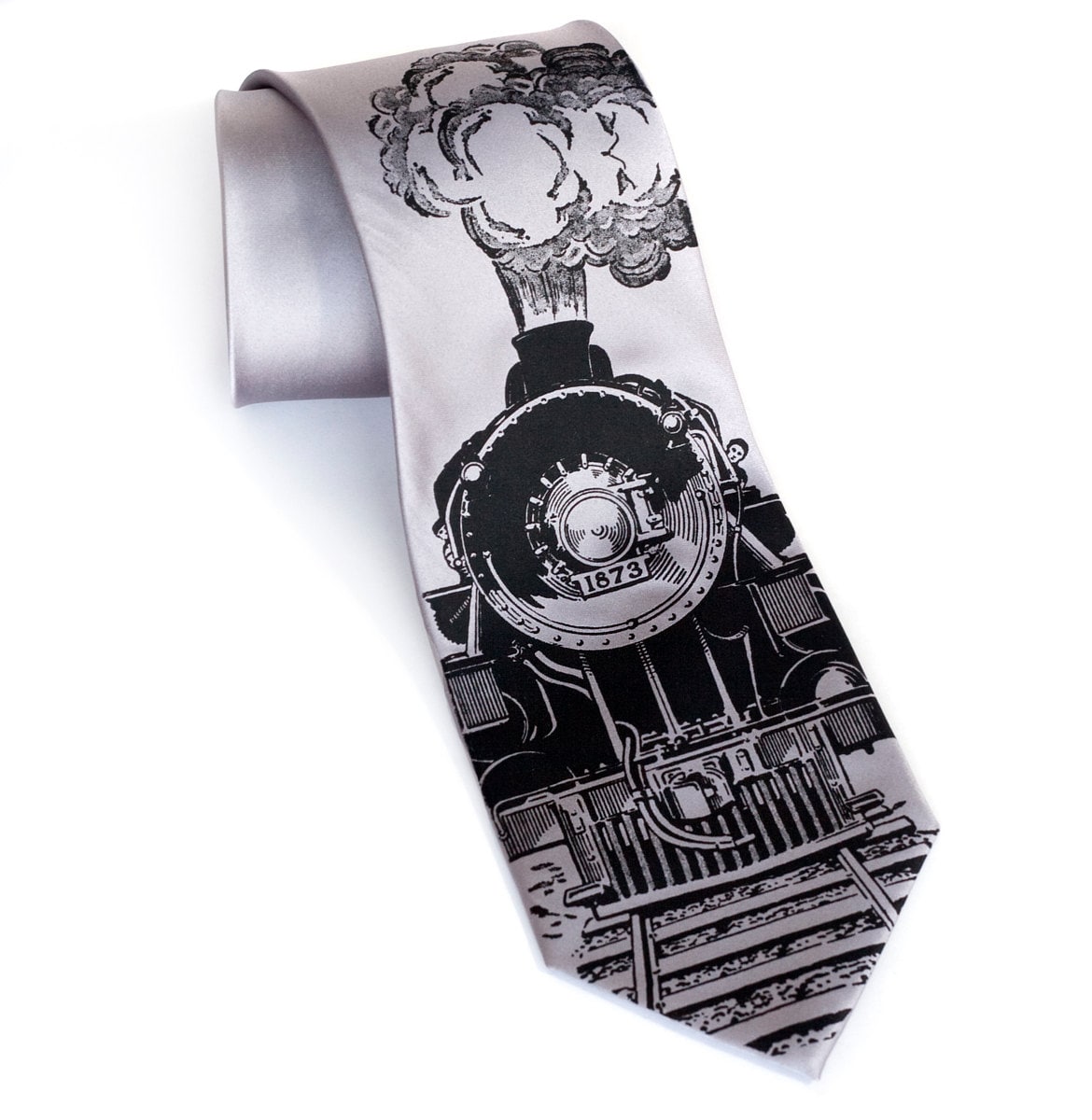 Railroad necktie. “Crazy Train” locomotive tie. 100% SILK men’s ...