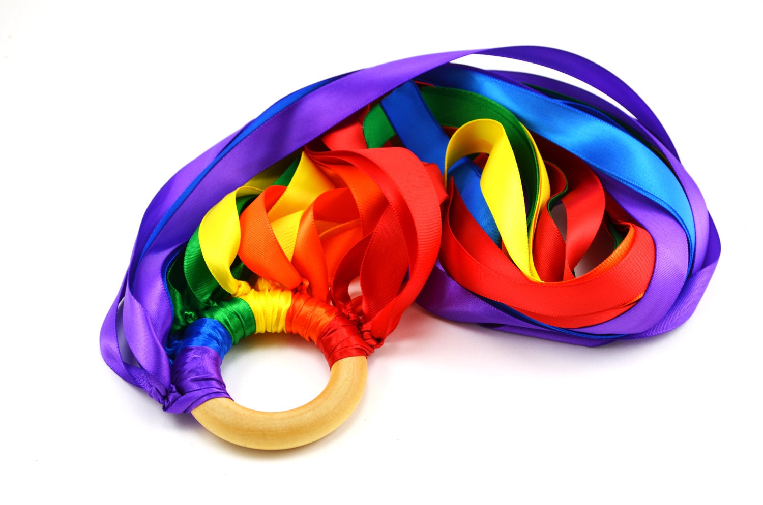 Hand Kite Rainbow Ribbon Streamer Double Rainbow