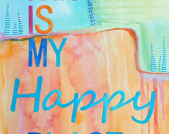 This Is My Happy Place, Collage Print Poster 8x10