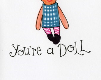 Doll thank you card | Etsy