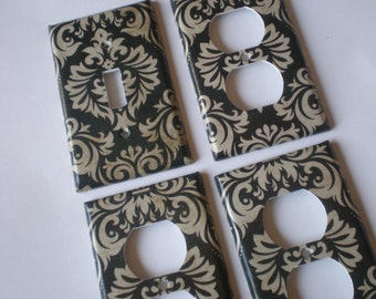 Items similar to Light Switch Embellishment Vinyl Wall Decal, Scroll ...