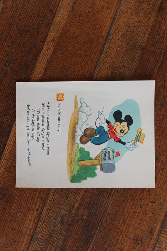 Vintage Children's Book Plate Mickey Mouse Poem / by REadCycle