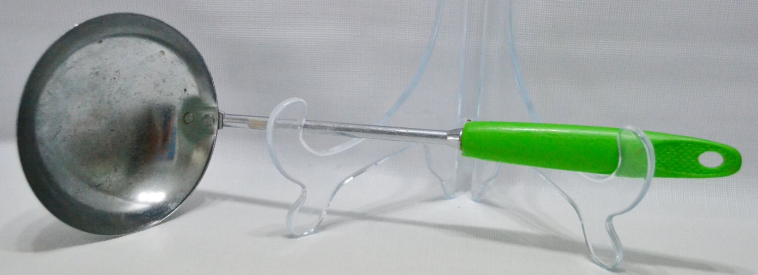 Vintage Ekco Ladle – Plastic Green Handle – Wide Bowl – Dipper ...