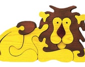 Items similar to Lion - Waldorf wooden puzzle, made by hand of maple ...