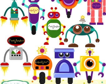 Robots clipart | Etsy